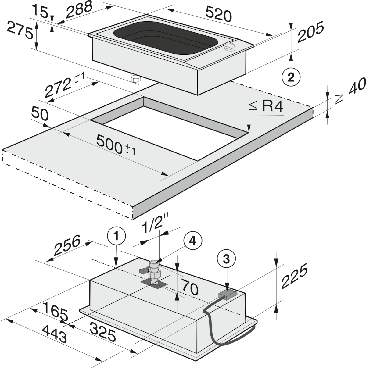 Miele - CS 1411 F Inox – Tables de cuisson