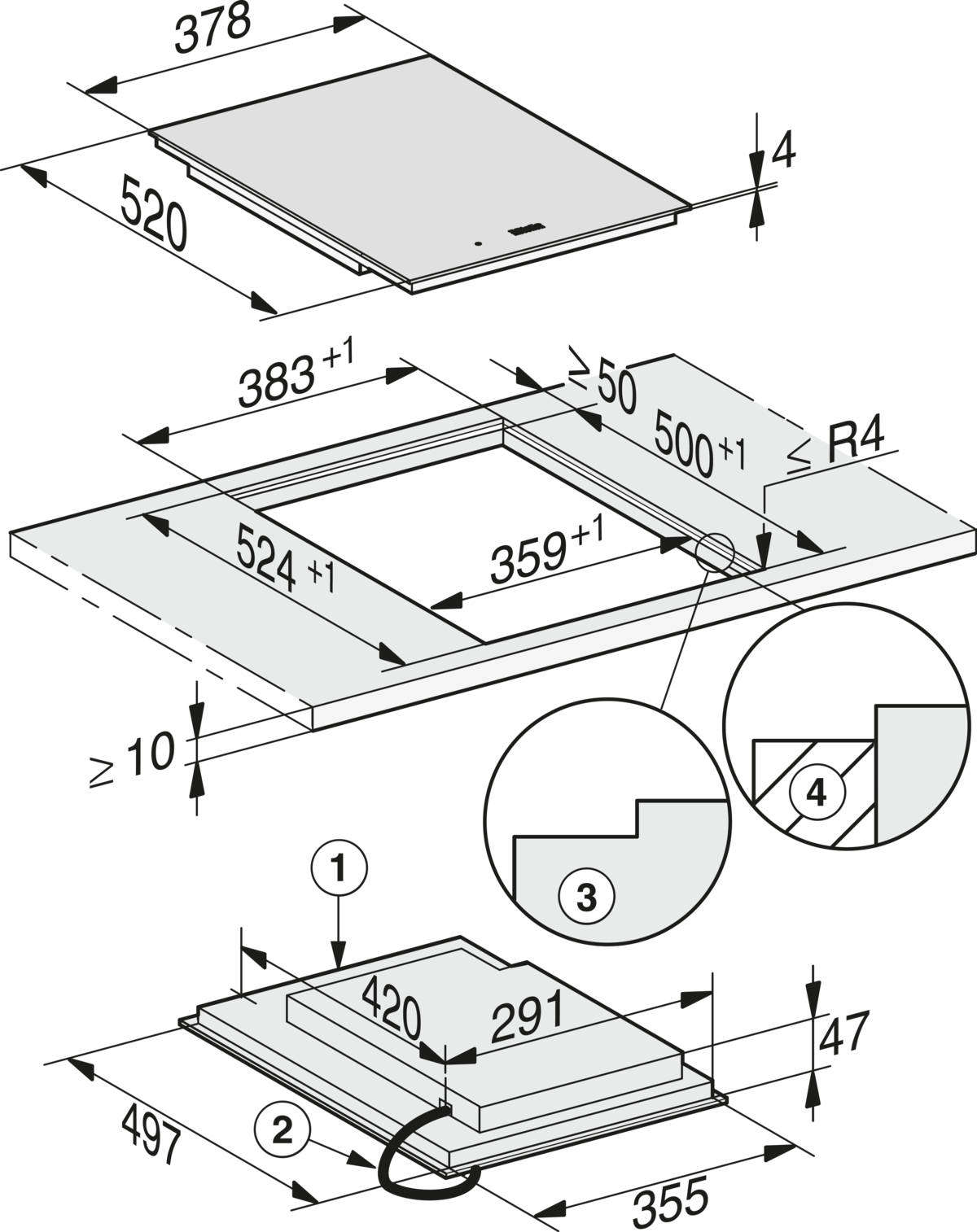 Miele - CS 7612 FL Black – Hobs