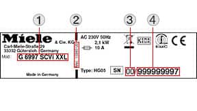 Vind het serienummer op het typeplaatje