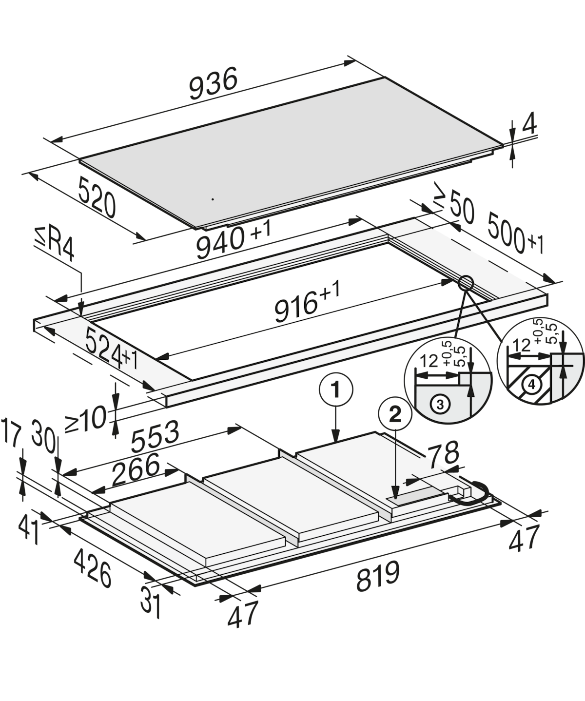 Miele - KM 7897-1 FL Diamond – Kochfelder