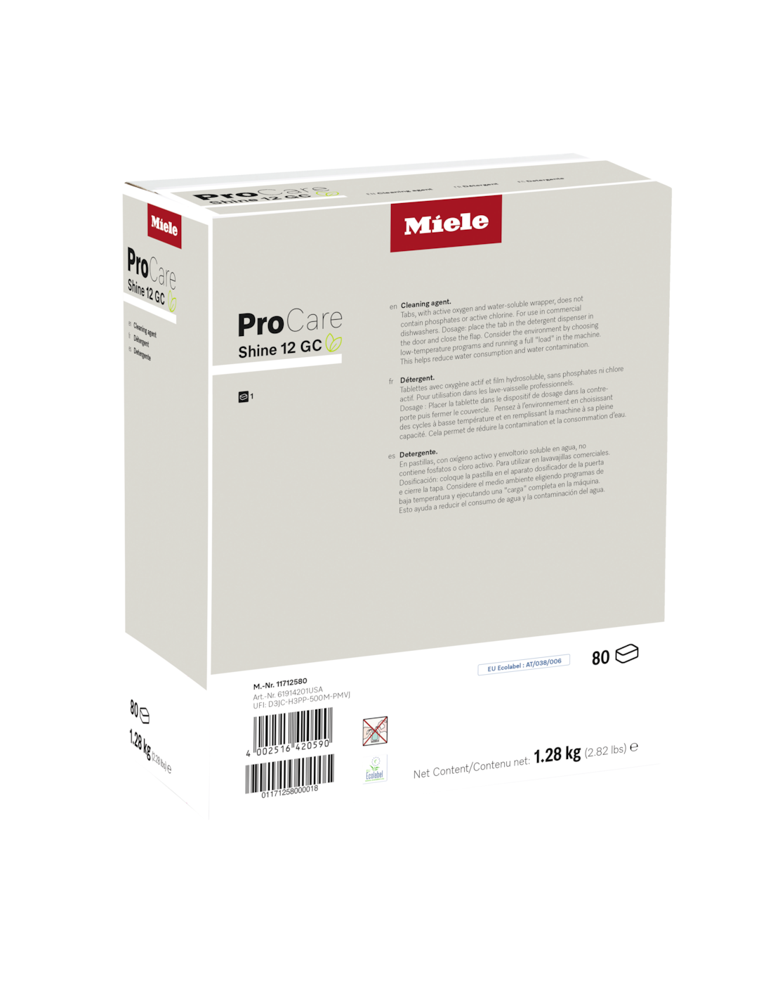 Miele ProCare Shine 12 GC - 80 Tabs 80 Tablets:,